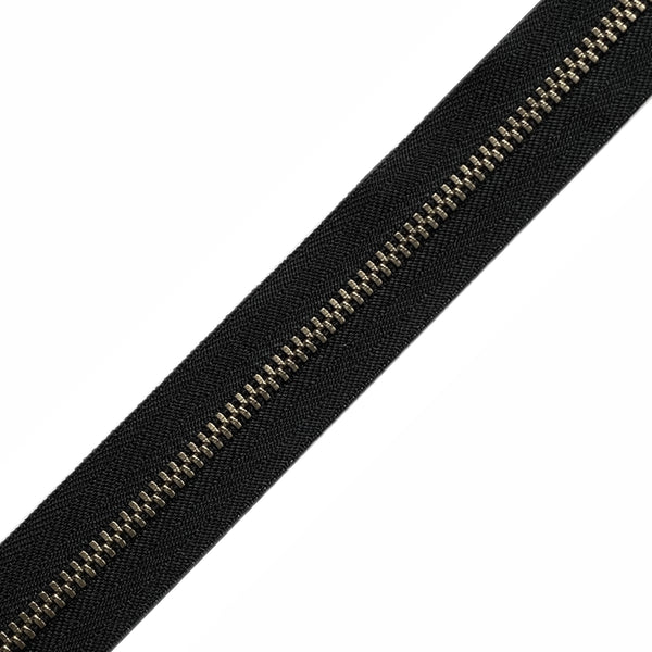 YKK Black #4.5 Metal Zippers - Nickel (by the yard) – Sewing Supply Depot