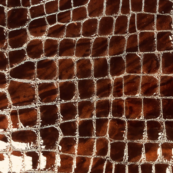 2oz Variegated Brown Crocodile Embossed Cow Leather (per square foot ...