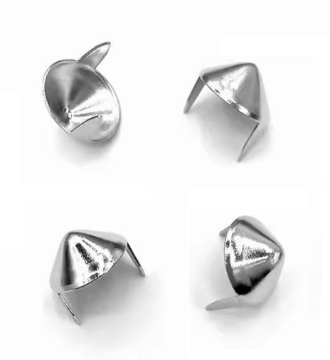 14mm Silver Wide Cone Studs, 2 Prong (40-pack, 500-pack) – Sewing ...