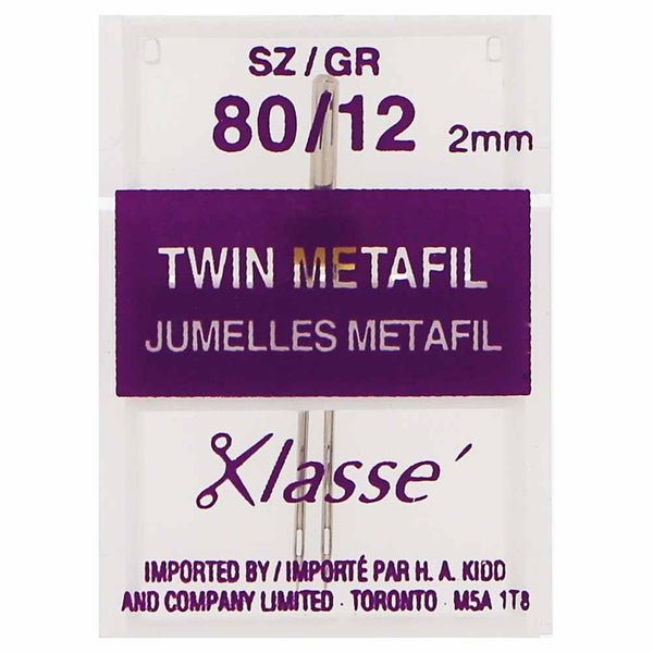 KLASSE´ Twin Metafil Needles - Size 80/12, 2mm – Sewing Supply Depot