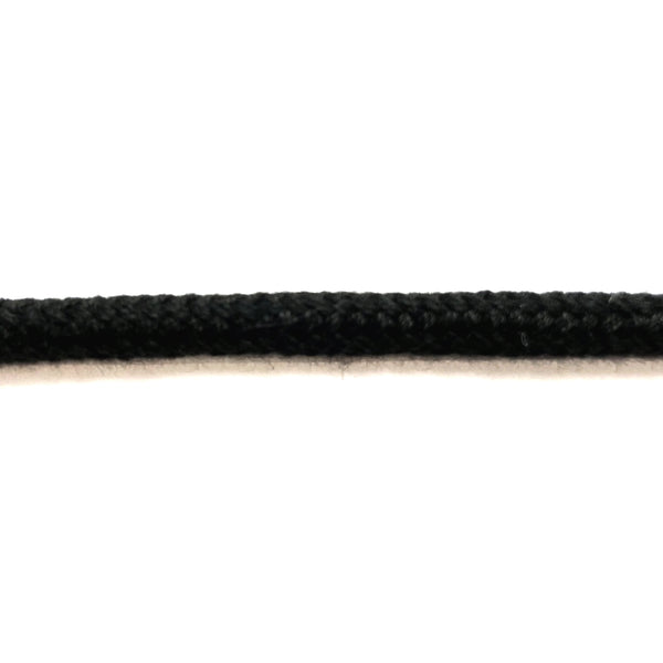 5mm Round Cotton Braided Drawstring Tipped Cord 51" Length - Black ...
